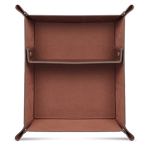 Londo Leather Tray Organizer - Practical Storage Box for Wallets, Watches, Keys, Coins, Cell Phones and Office Equipment