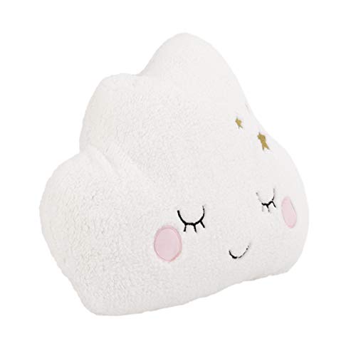 Little Love by NoJo - Plush Cloud Shaped Decorative Pillow, Decorative Nursery Pillow, Playroom Décor, Cute Throw Pillows, White, 1 Count (Pack of 1)