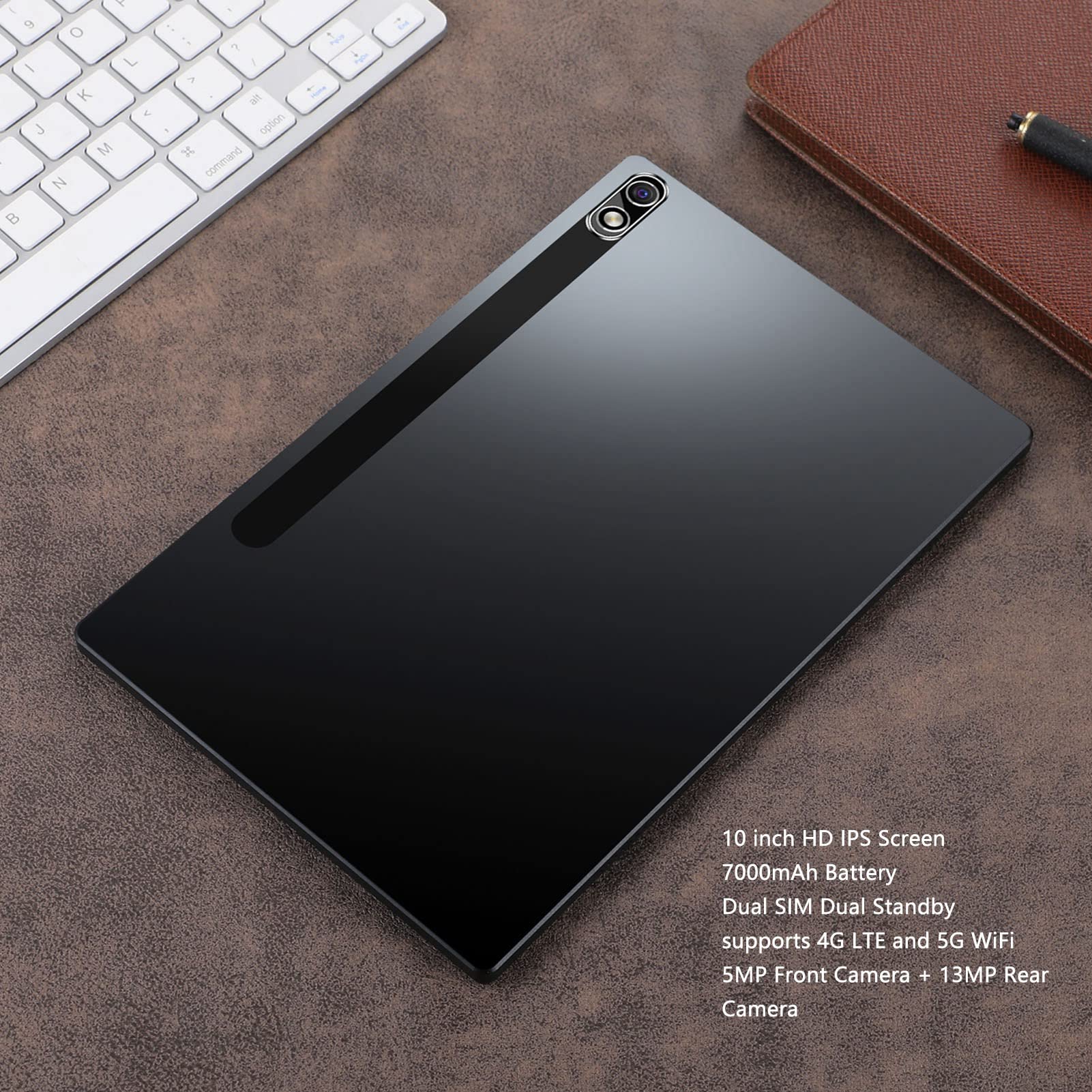 Airshi Student Tablet Office Tablet Black Dual Camera 10 Inch IPS Octa Core CPU for Gaming (US Plug)