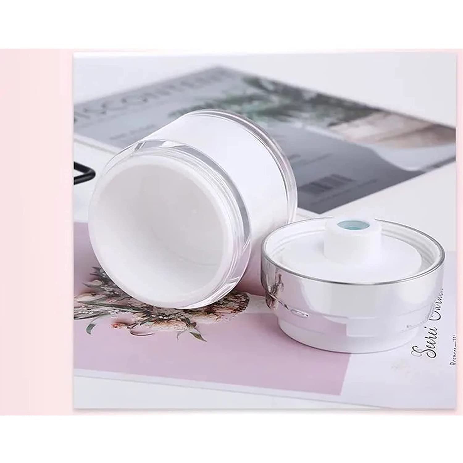 Airless Pump Jars Sets, Face Moisturizer Pump Dispenser Travel Size Pump Bottle Container for Lotion, Empty Airless Cosmetic Container Cream Jar Vacuum Bottle Dispenser Push Down Pump(15ml,30ml,50ml)