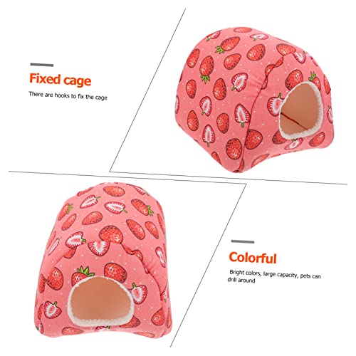 BCOATH Plush Hamster House 1pc Hamster Hamster Stuffed Hamster Hamster Hut Guinea Pigs Hide- Out Warm Guinea Pigs Bed Cloth Hamster Bed Hamster House Cloth Pink Keep Warm