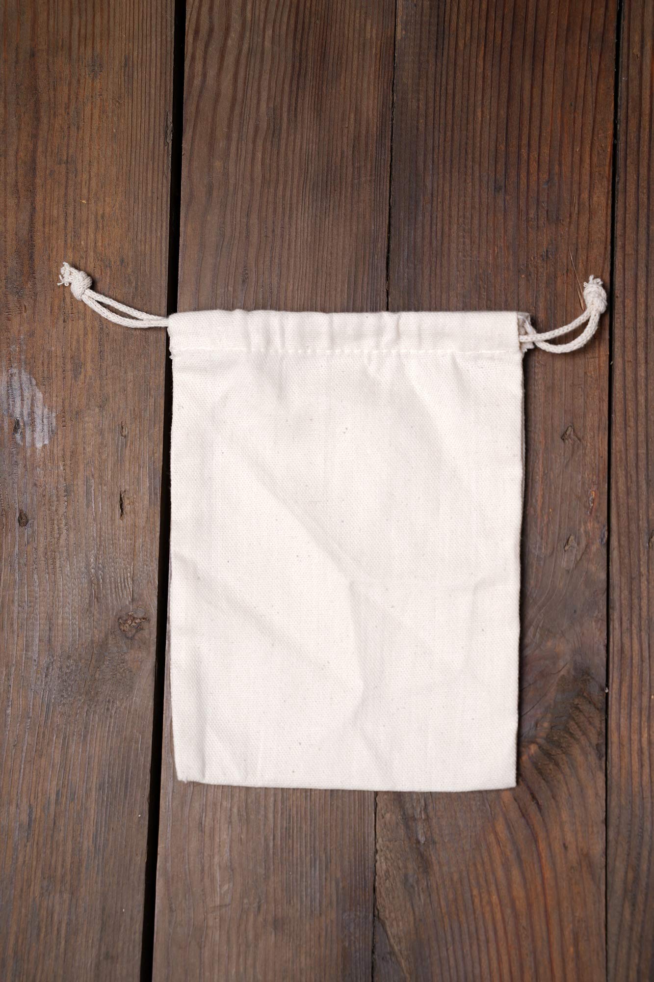 8"x10" Reusable Eco Friendly 100% Cotton Double Drawstring Muslin Bags "Premium Quality" (Natural Color)- Set of 100