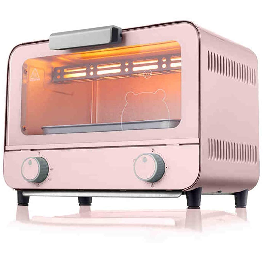 9L Mini Oven,with 800W Adjustable Temperature 50-230 ℃ and 30 Minutes Timer Household Baking Multifunctional Cake Oven (Pink) (Pink)