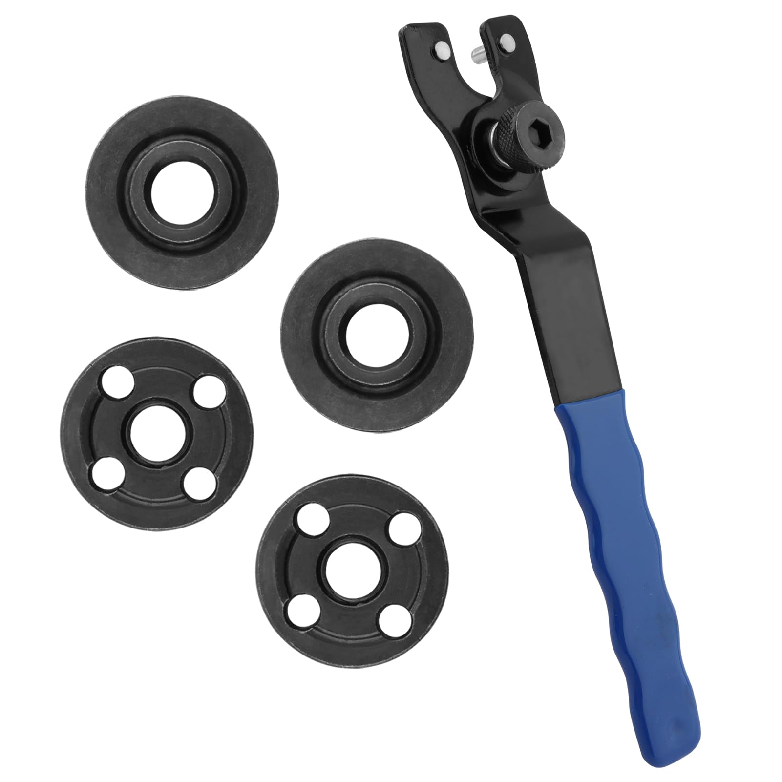 Angle Grinder Wrench, Universal Adjustable Grinder Spanner, with 4PCS 5/8-11 Angle Grinder Nut, Compatible with Grinder Parts