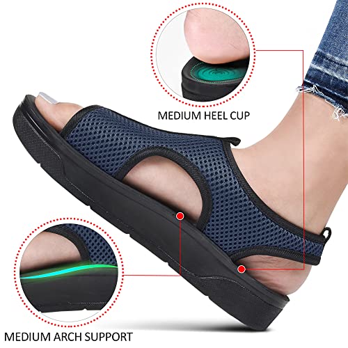 AEROTHOTIC Hiking Darin Women’s Summer Comfort Back Strap Sandals (Darin Navy, size 6)