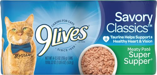 9Lives Meaty Paté Super Supper Wet Cat Food, 5.5-Ounce (Pack of 4)