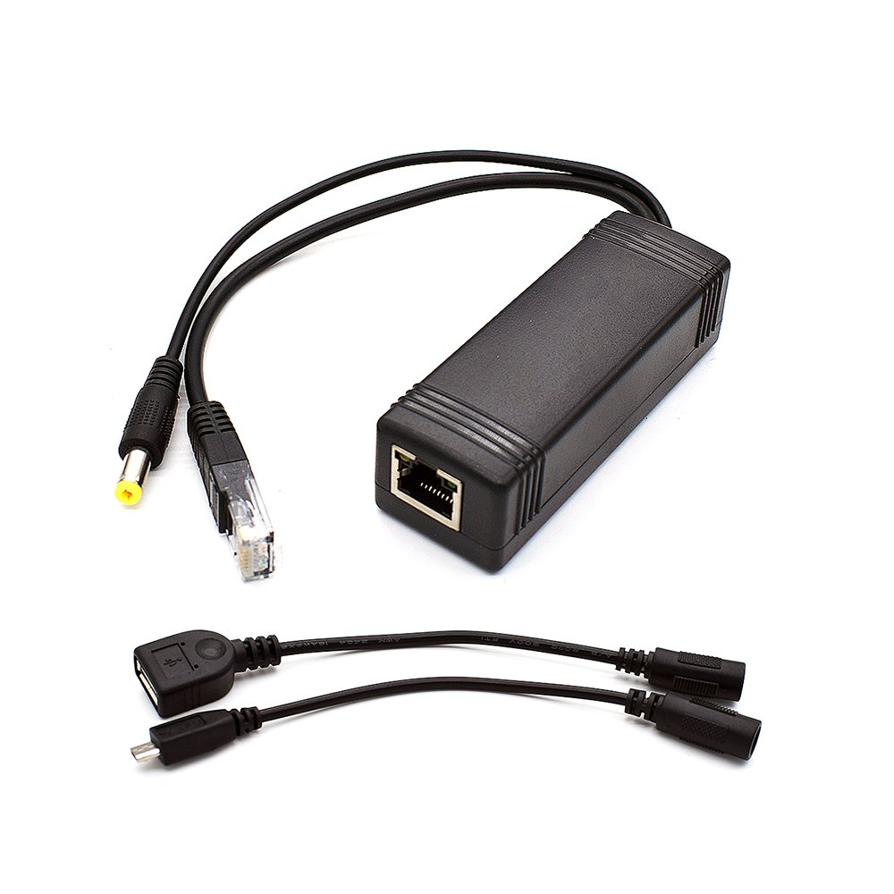 Micro USB Active 5 Volt IEEE 802.3af PoE Splitter for Remote USB Power Over Ethernet to Tablets, Dropcam, Nest Cam or Raspberry Pi, Use with 10/100M PoE Switches or PoE Injector