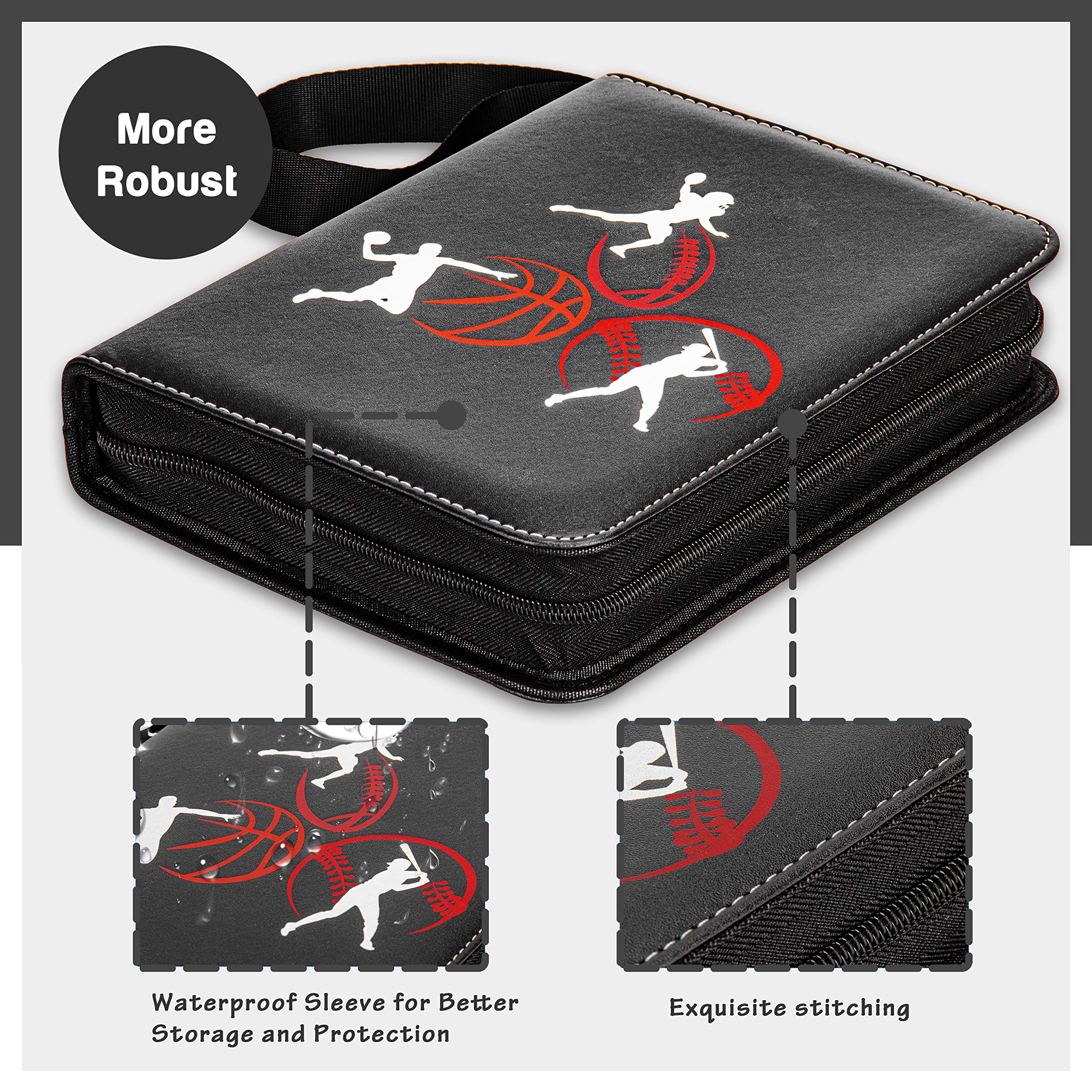 CLOVERCAT 4 Pocket Sports Card Binder Parent (4 Pocket, 400 Cards, Multi Sports, Brown)