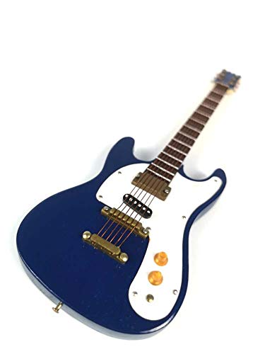 ALANO Navy Blue Electric Bass Guitar Model Without Leather case Mini Instrument Model Decorative Ornament(18cm)