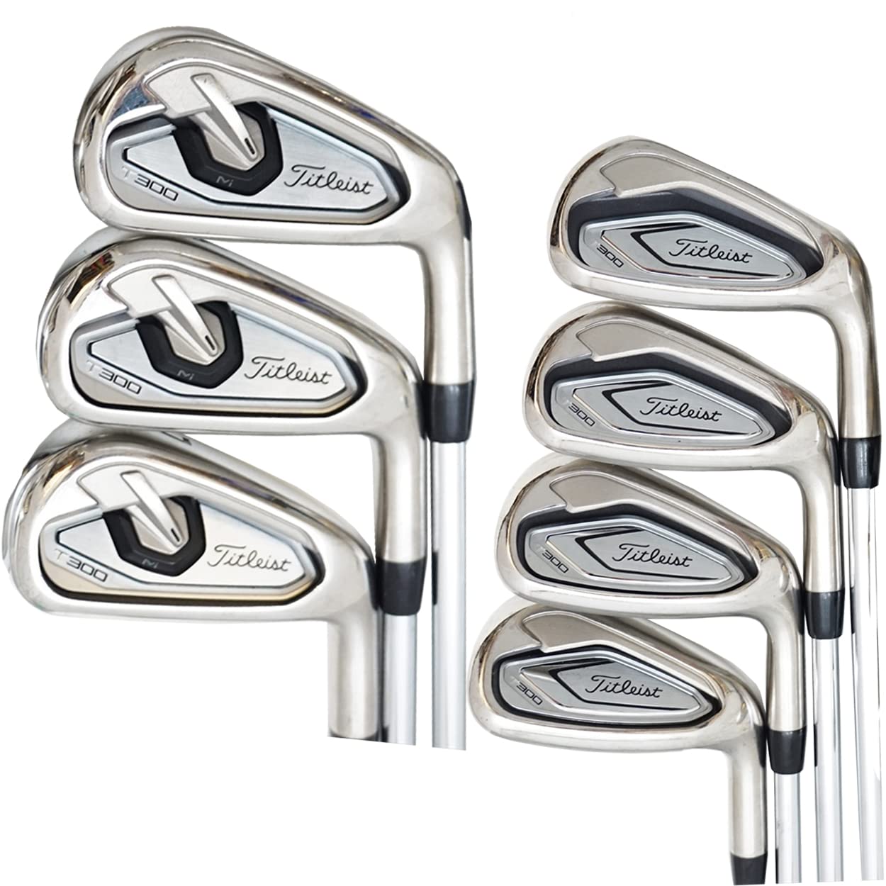 Titleist Men's Golf Clubs T-300 Iron Set (5-AW), Steel Stiff Flex Shafts