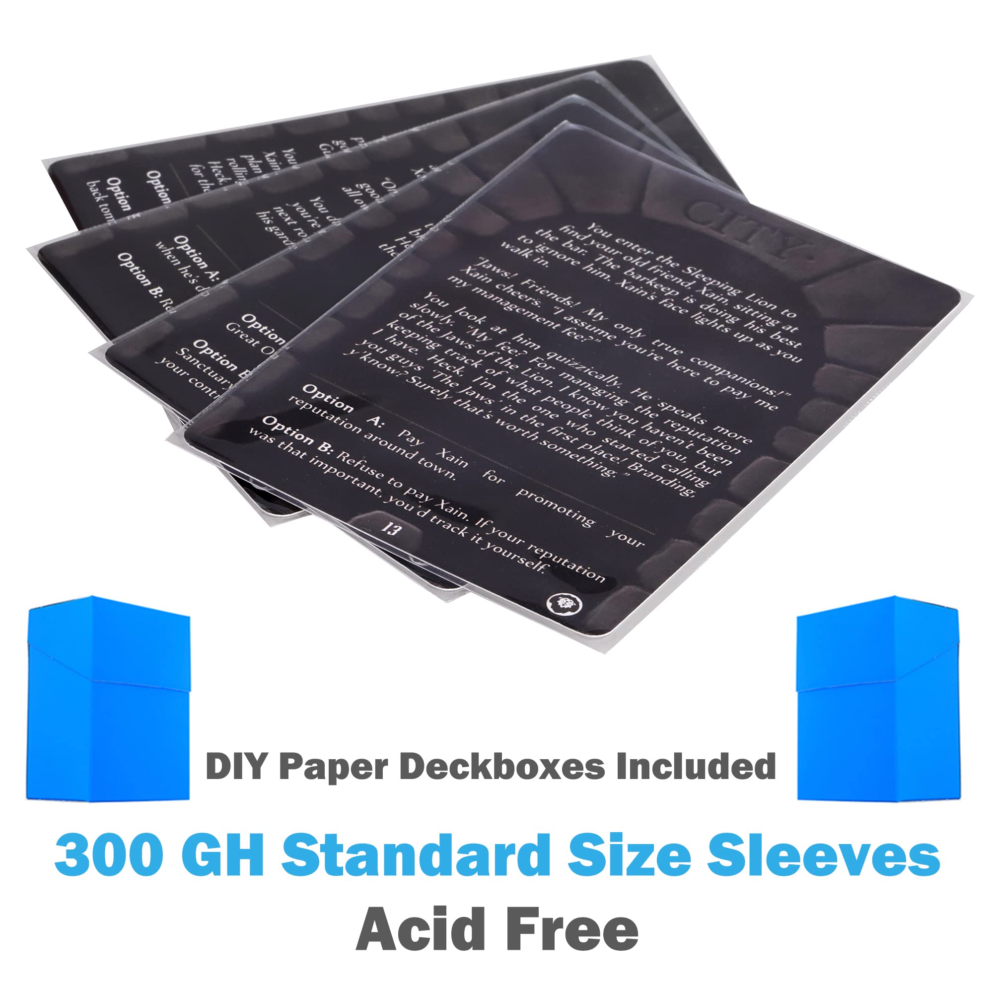 Dephia 900 Clear Protective Sleeves 5 Different Sizes Compatible for Gloomheaven Jaws of Lion Game Protective Bag