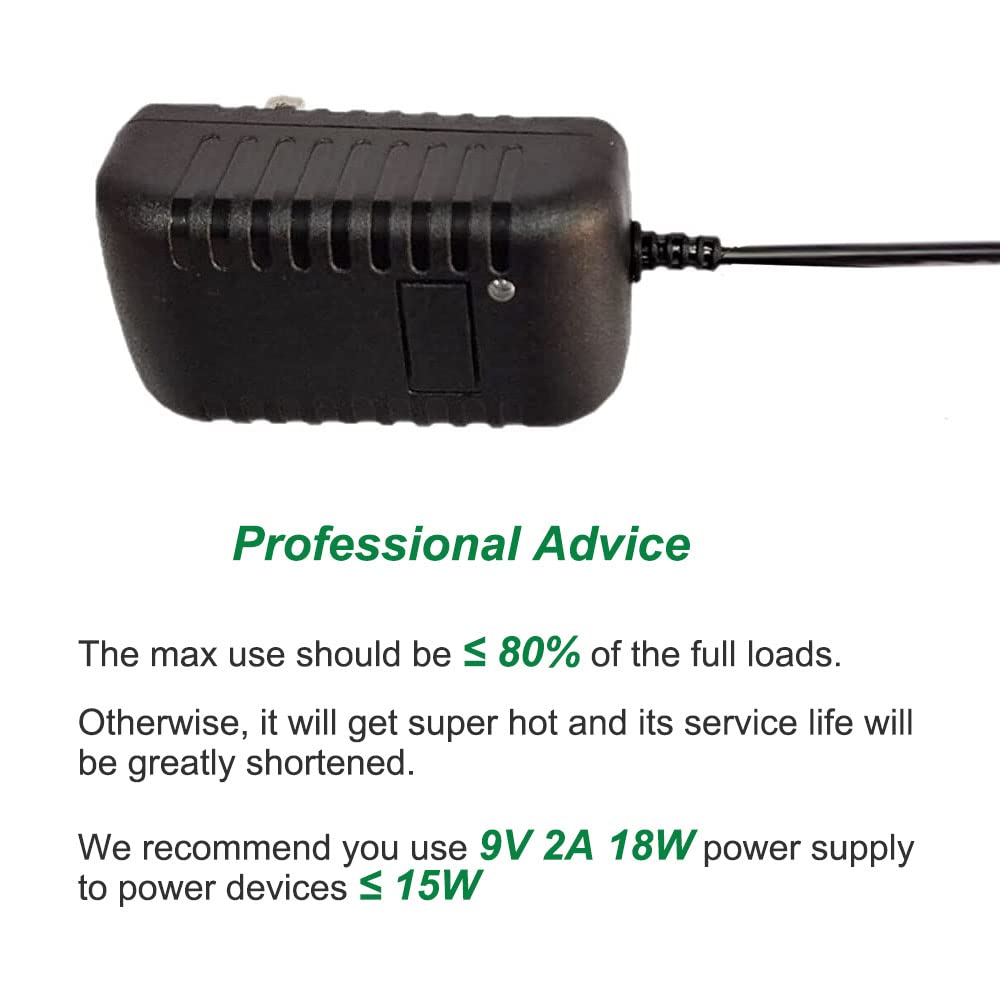 Alarmpore 2 Packs of 9Volt 2000mA Power Supply AC Adapter 110-240V AC to DC 9V 2A 18 Watt Transformer 5.5 X2.5/2.1mm Plug Wall Adapter