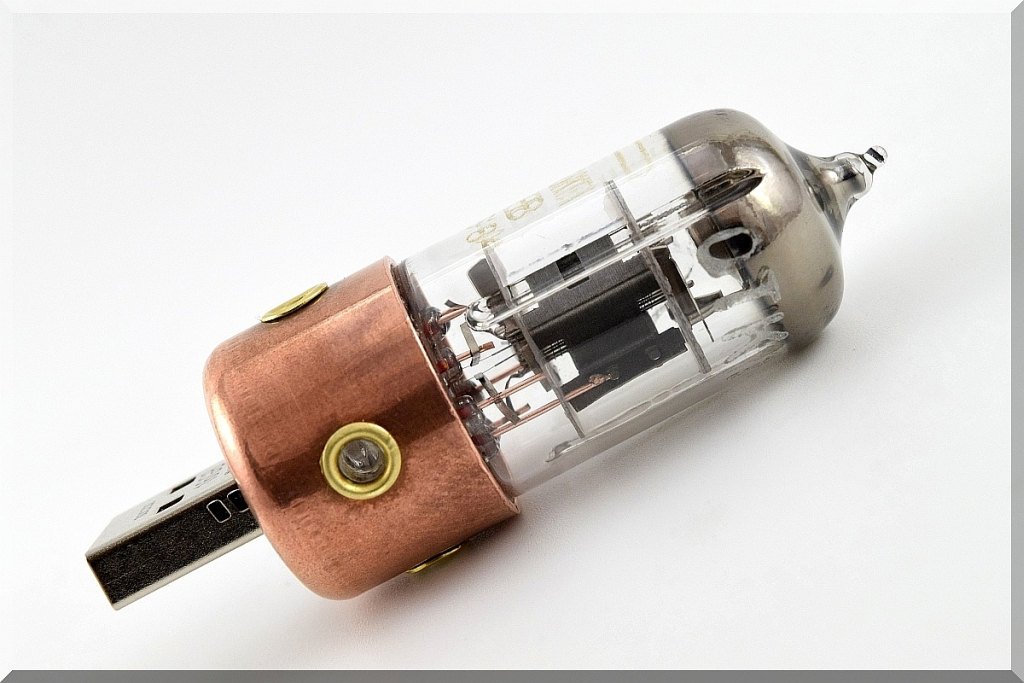 Handmade 64GB Green Porthole Pentode Electron Vacuum Tube USB Flash Drive. Steampunk/Industrial Style
