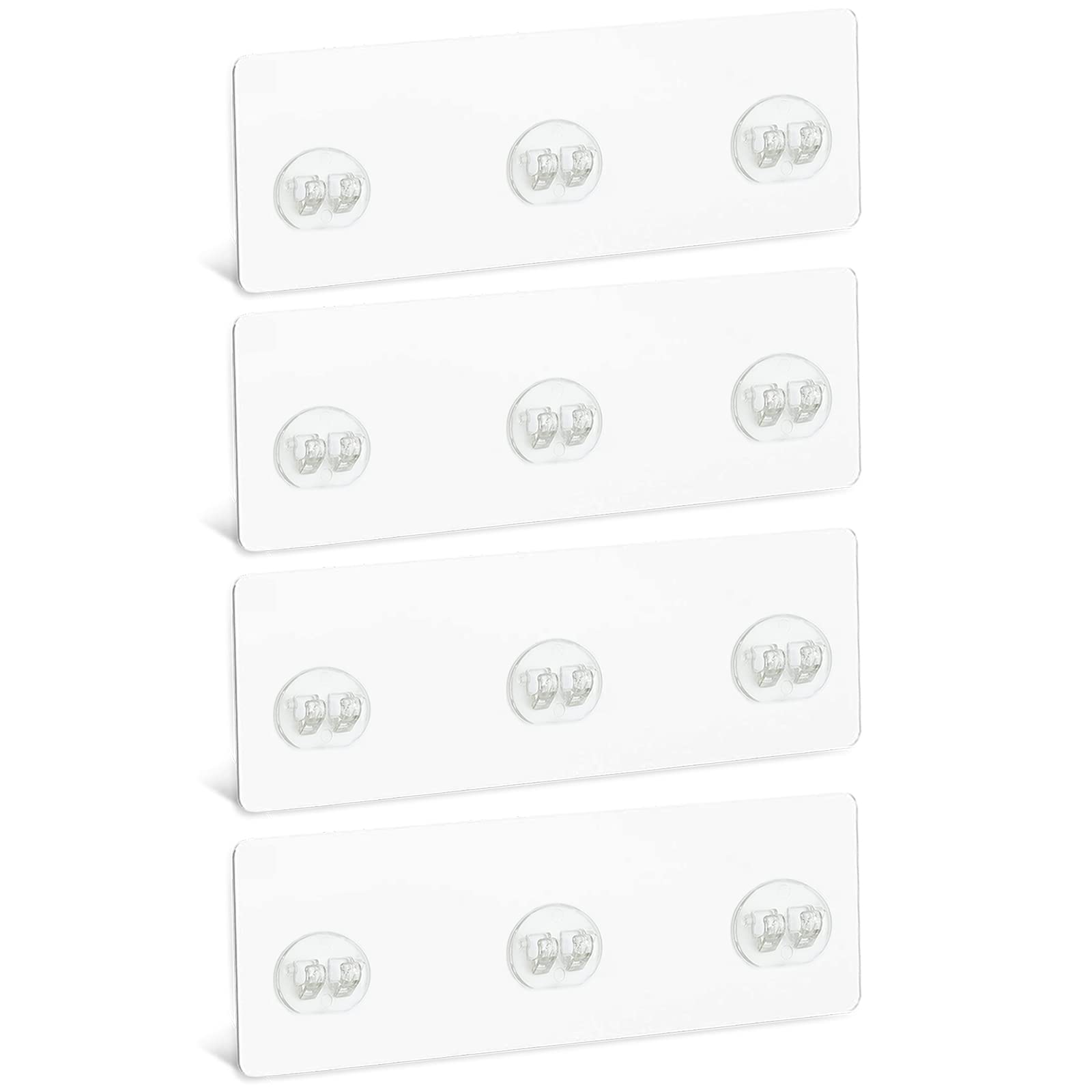 Qiic 4 PCS Shower Caddy Adhesive Replacement Hook, No Drilling Transparent Heavy Stick Hook for Shower Caddy, Bathroom Storage Shelves and Kitchen Racks, Size: 10.2 * 2.7in