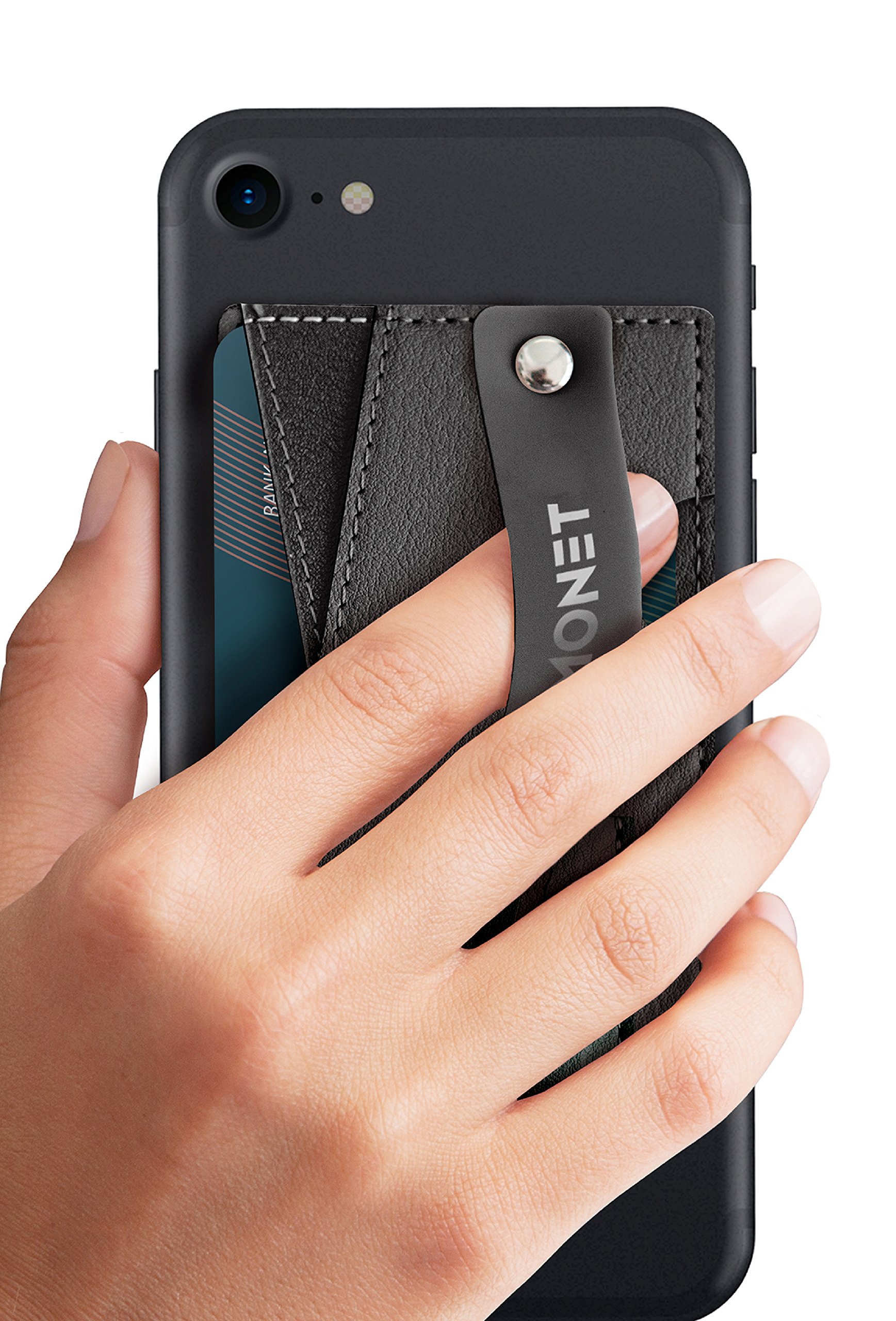 MONET Slim Wallet with Expanding Stand and Grip for Smartphones - Black Night