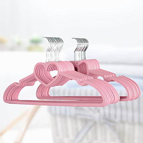 VOSAREA 20PCS Plastic Cloth Hangers Heart Hanger for Suit Shirt Coat Everyday Use