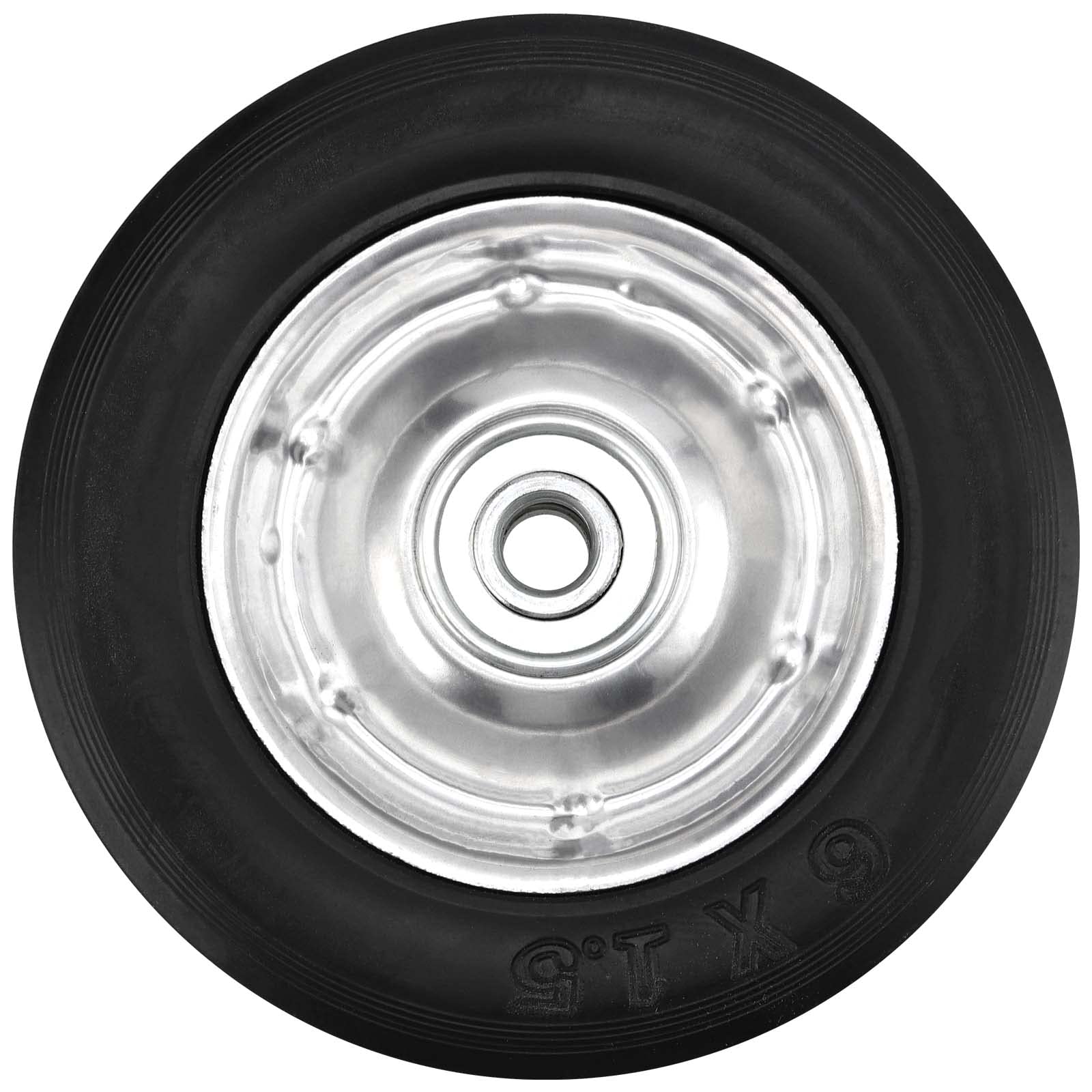 TAICHEUT 6 Pack 6" x 1.5" Flat Free Solid Rubber Wheel, Dolly Wheels Replacement Hand Truck Wheels for Tool Carts and Garden Carts, 132 lbs Load Capacity, 1/2β Bore Hole Diameter