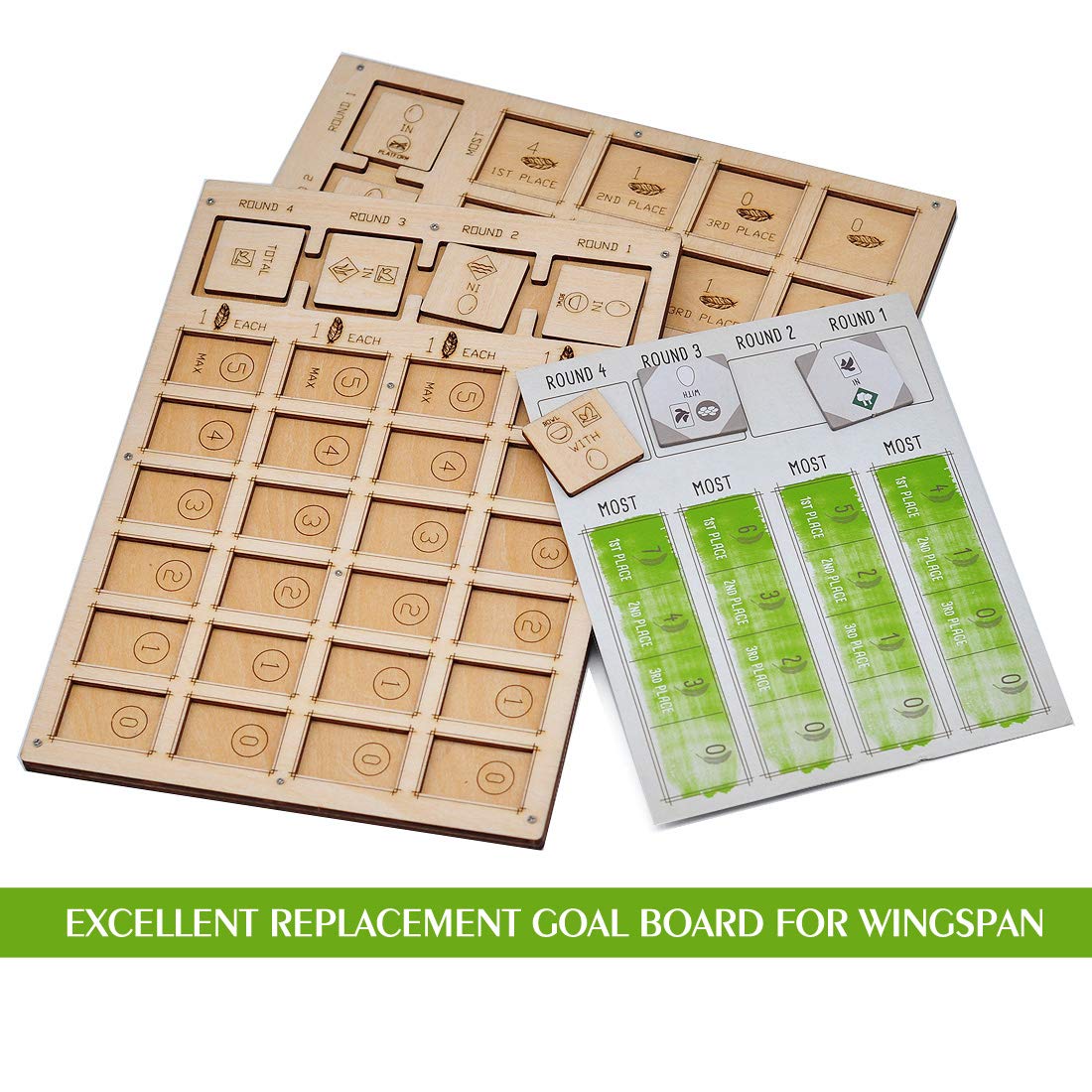 CZYY Wingspan Objective Scoreboard Wooden Laser Cut Goal Board