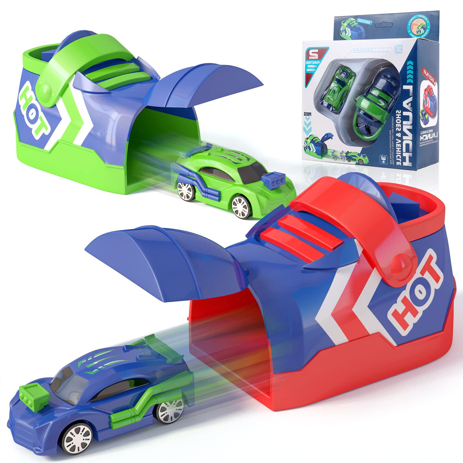 DY-GO Toy Cars for 3 4 5 Year Old Boys,Cars for Kids Aged 4-8,Kid's Car Launcher Toys with Shoe Shape,Preschool STEM Educational Toys,Christmas and New Year Birthday Toy Gift for Boys Girls Aged 3+