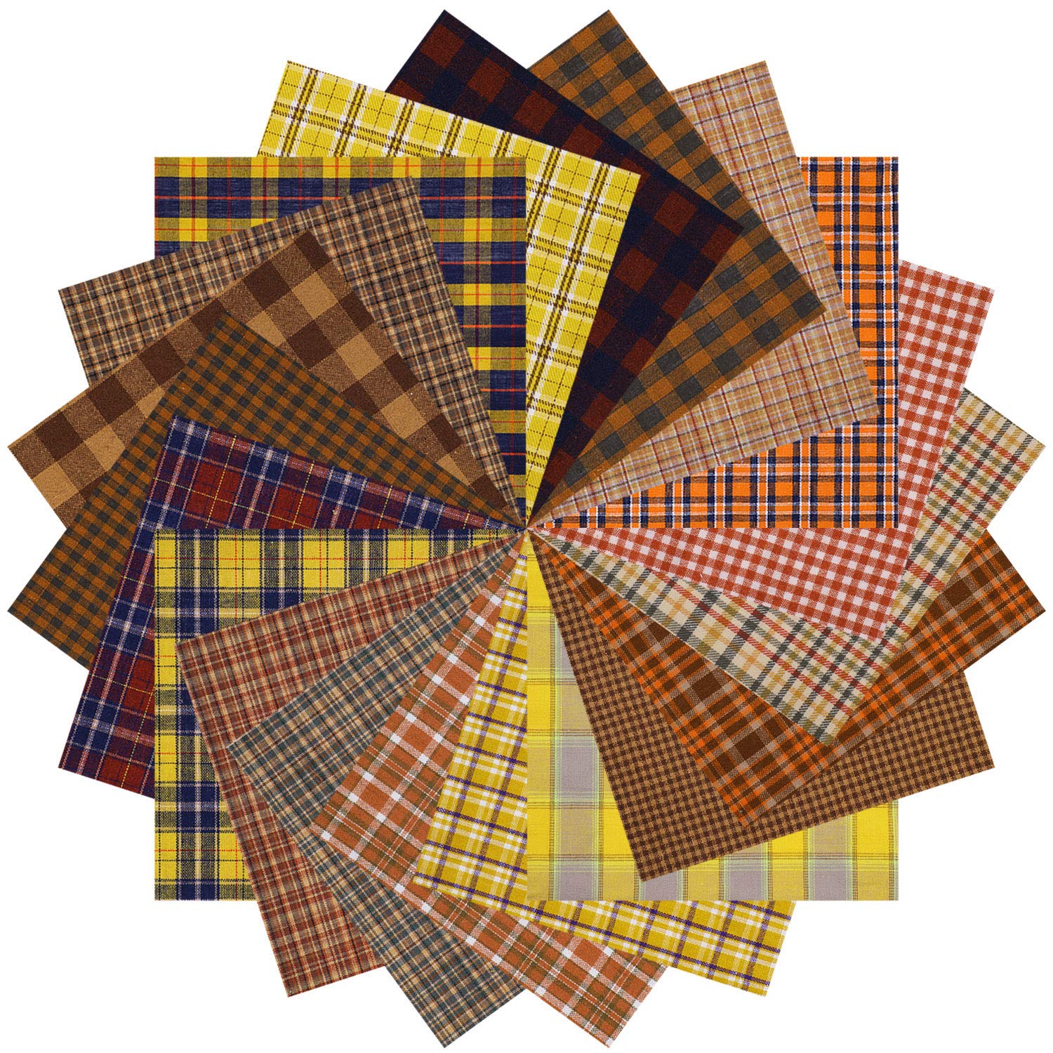 80 Pieces Craft Fabric Precut Homespun Fabric Patchwork 6 Inch Autumn Fabric Square Bundle for Thanksgiving Christmas Scrapbooking Cloth Sewing DIY Crafts Handmade Bags, 20 Styles