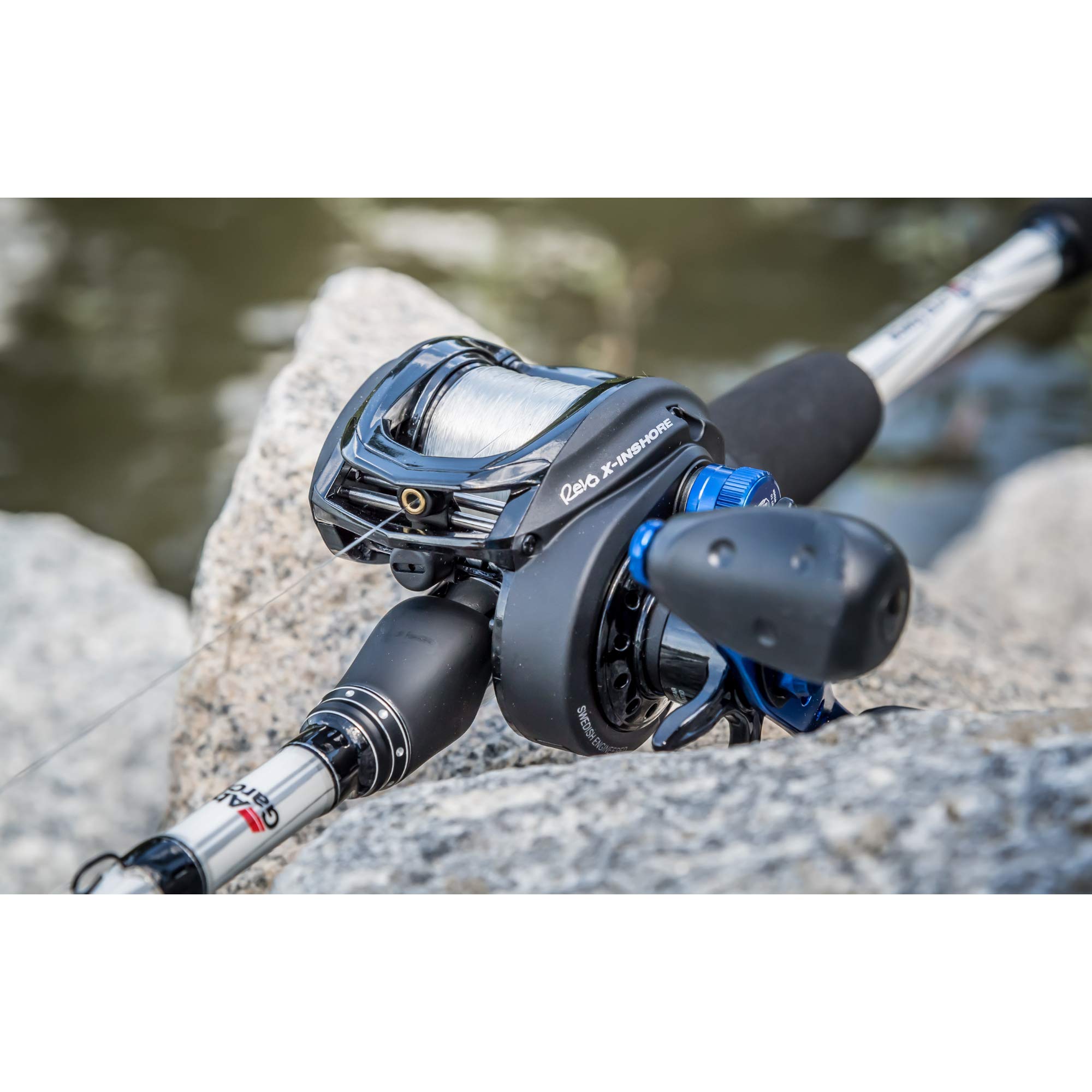 Abu Garcia, Revo X Inshore Low Profile Casting Reel, 6.6:1 Gear Ratio, 7 Bearings, 27" Retrieve Rate. Left Hand