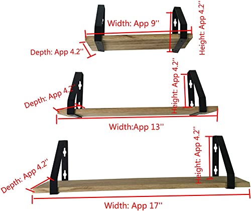 Floating Shelves Wall Mounted Shelves,Wall Storage Shelves Display Rack for Bedroom, Living Room, Bathroom and More