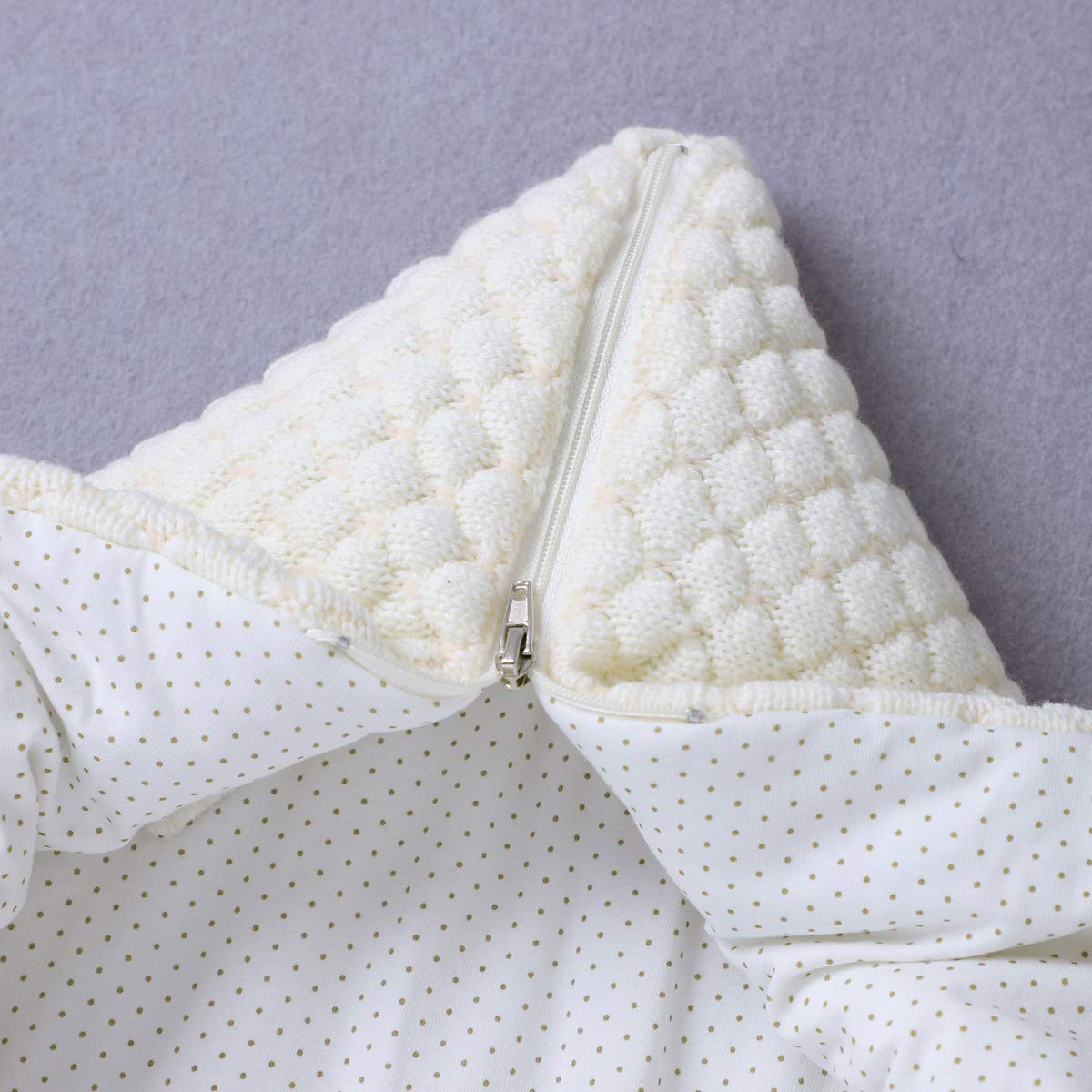 Aisheny Baby Warm Thicken Sleeping Bag Infant Boy Girl Warm Snowsuit Footmuff Sack for 0-12M Beige