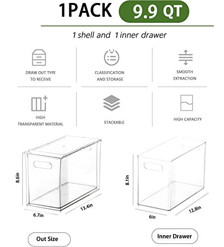 bealy Can Organizer for Refrigerator,Refrigerator Organizer Bins,Extra Large Stackable Fridge Organizer,Pantry, Makeup,Bathroom Organizer