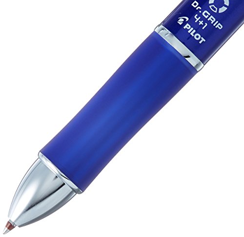 PILOT Dr. Grip 4+1, 4 Color 0.7 mm Ballpoint Multi Pen & 0.5 mm Mechanical Pencil - Blue Body (BKHDF1SFN-L)