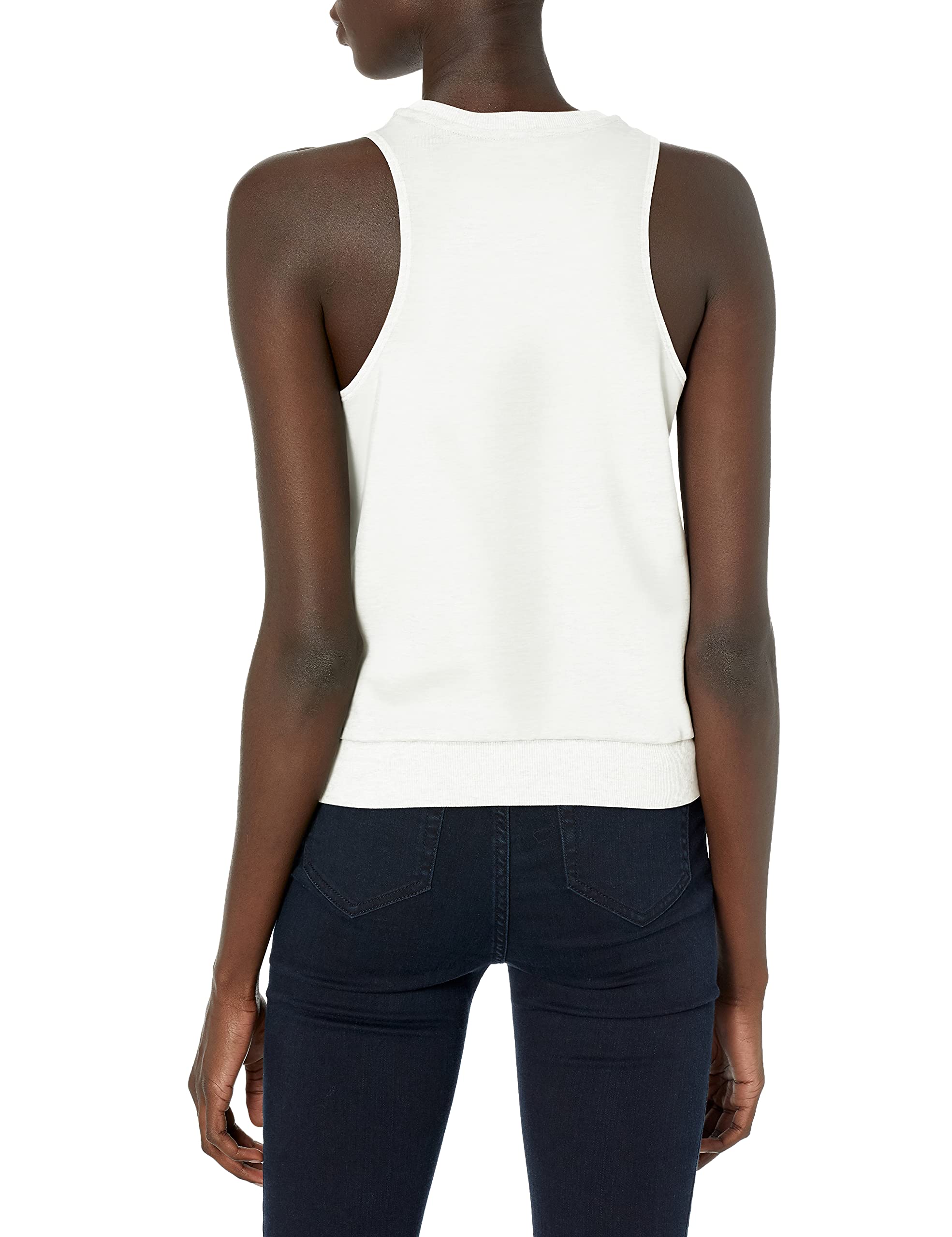 A | X ARMANI EXCHANGE Women's Ombre Logo French Terry Tank Top, White, XL