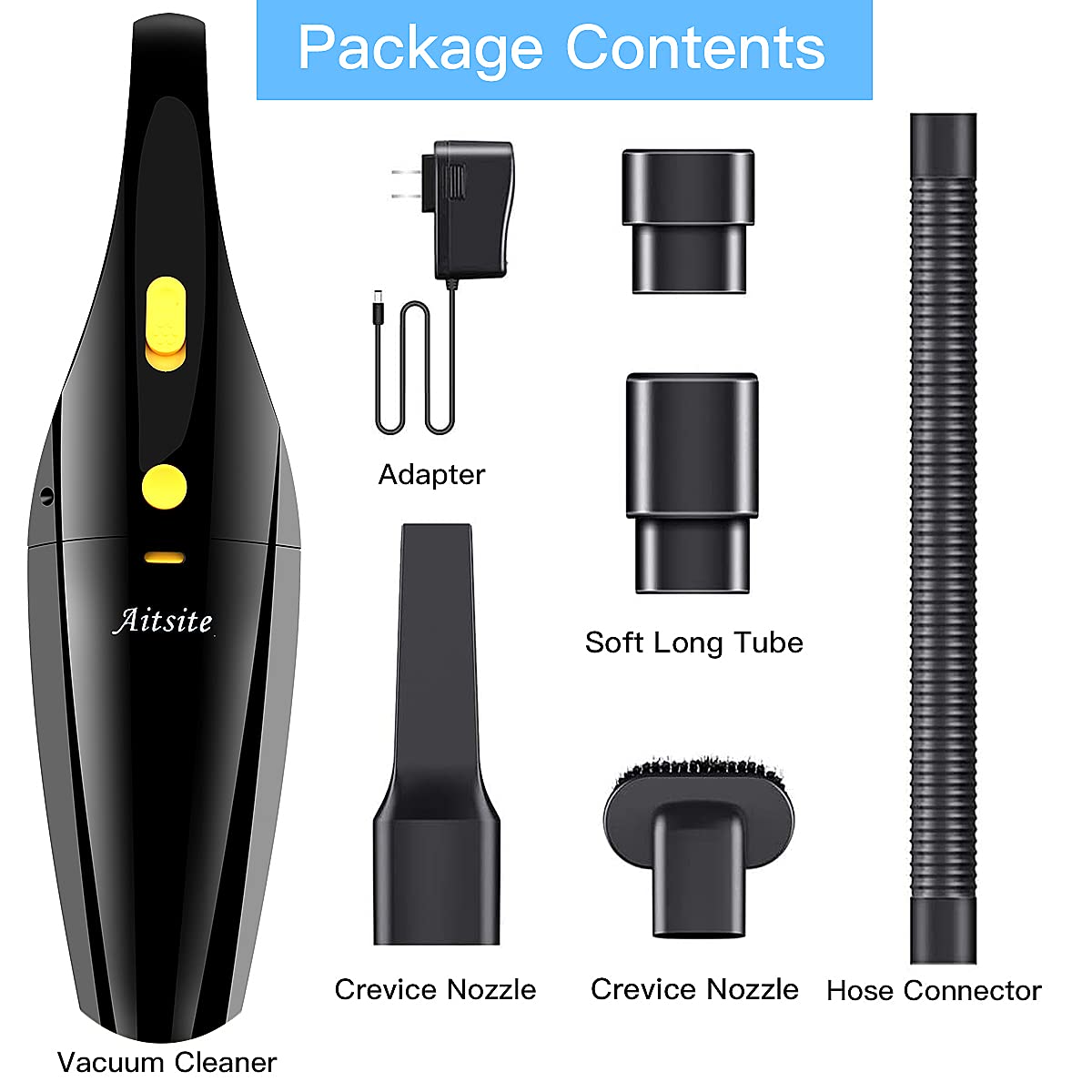 Aitsite Cordless Handheld Vacuum Cleaner 120W Powerful Portable Car Vacuum Cleaner Mini Hand Held Wet and Dry Vacuum with Rechargeable Battery