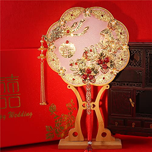 Albert The Ancient Gym Wedding Double-Sided Married Fan Bride Chinese Hand-held Flower Group Fan Show