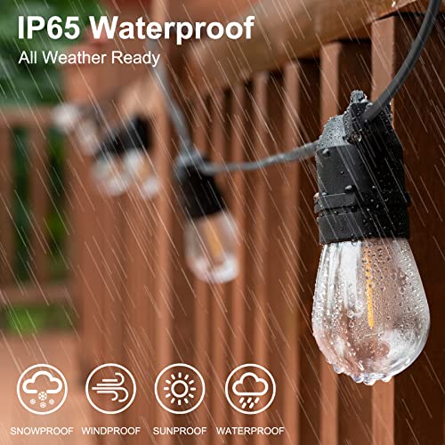 alitade 96FT LED Outdoor String Lights with Dimmer & Timer, Shatterproof IP65 Outdoor Lights for Patio Lights Outdoor Waterproof, Outside Lights for Outdoor Lighting, Hanging Backyard Porch Lights