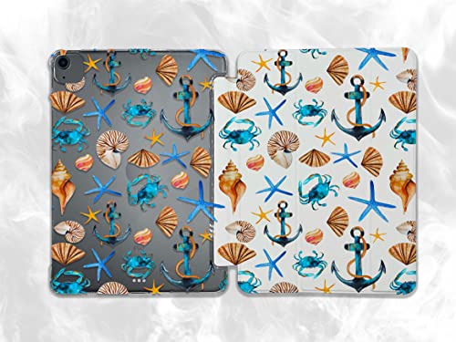 Cute Ocean Sea Shell case Compatible with iPad Mini Air Pro 7.9 8.3 9.7 10.2 10.9 11 12.9 inch Pattern Cover New 2022 2021 Trifold Stand 3 4 5 6 7 8 9 Generation 532 (9.7" 5/6 gen)