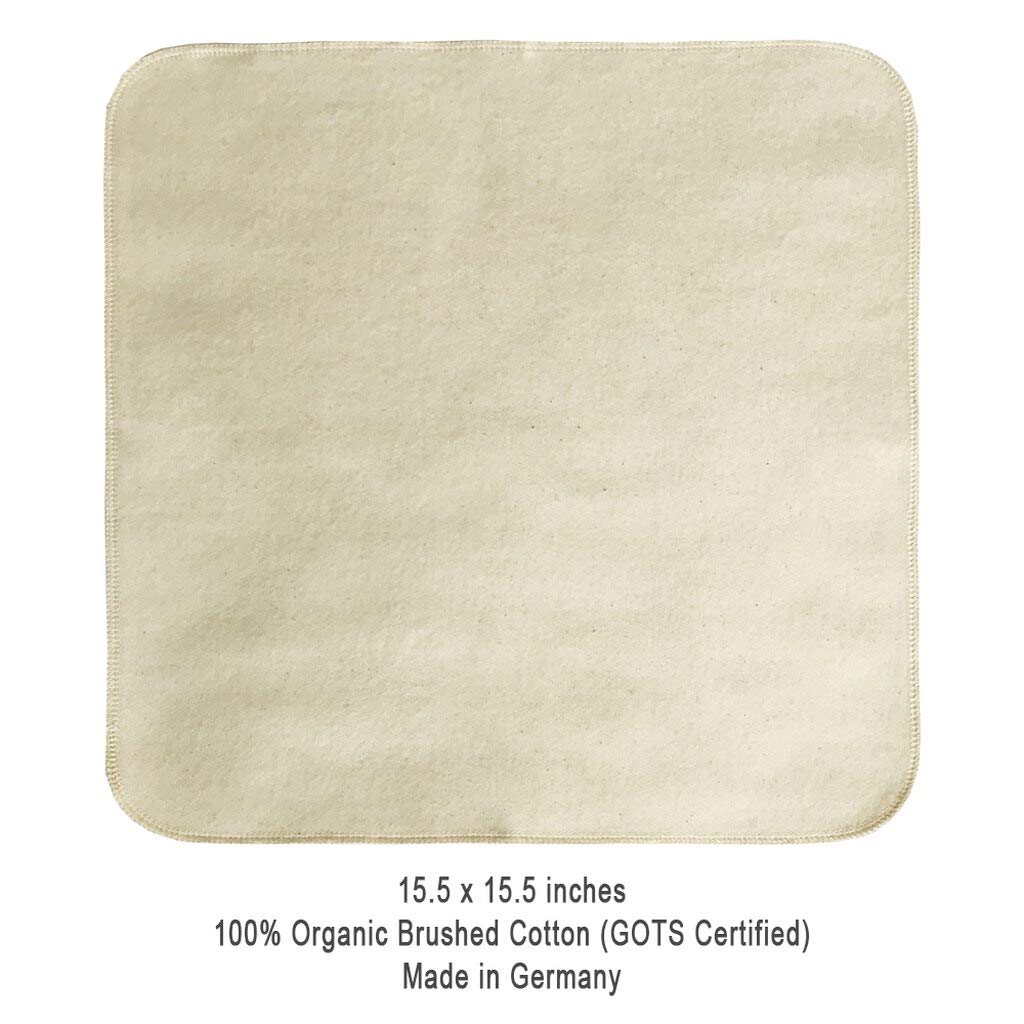 Washable Organic Diapers – Prefold Cloth Diaper Booster Pads for Baby and Toddler, Brushed Cotton (10-pack)