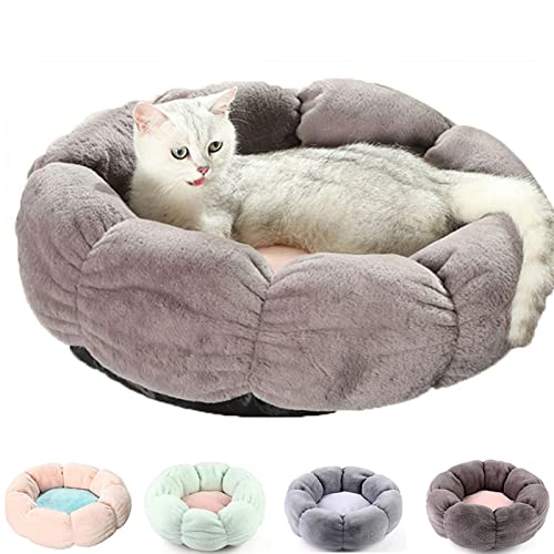 BECTAN cat Sofa Small Pet Flower Color Round Cat House Warm Cat Supplies Summer Mat Cat Bed Thickened Four Seasons Universal Cat Supplies (Color : E, Size : L 60cm)