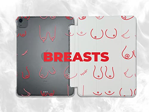 Cute Painted Breasts Art case Compatible with iPad Mini Air Pro 7.9 8.3 9.7 10.2 10.9 11 12.9 inch Pattern Cover New 2022 2021 Trifold Stand 3 4 5 6 7 8 9 Generation 579 (7.9" Mini 4/5)