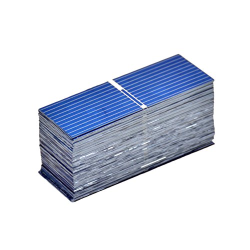 AOSHIKE 100pcs 0.5V 400mA Micro Mini Solar Cell for Solar Panels 52mmx 19mm/2ββx0.75β Polycrystalline Silicon Photovoltaic Solar Cells Sun Power for DIY Cell Phone Charger