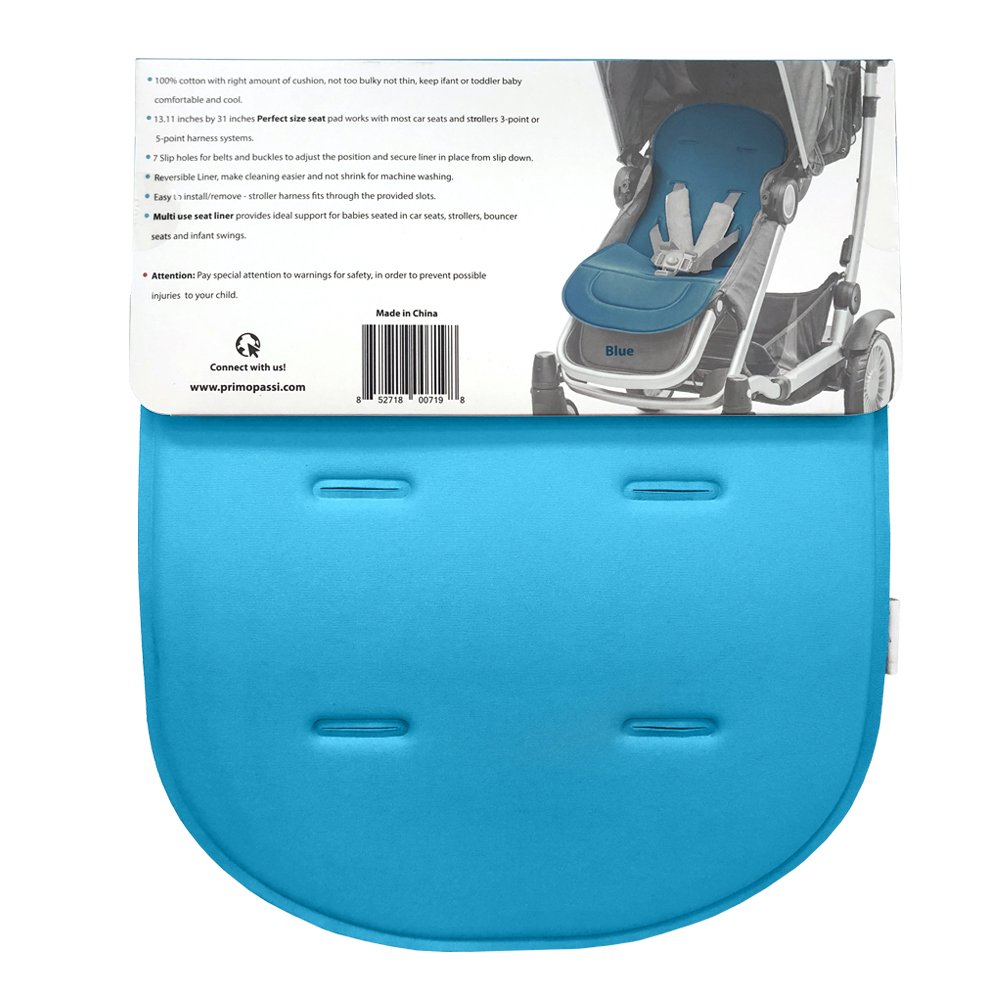 Primo Passi - Universal Stroller Liner | Stroller Liner, Stroller Seat Cover, Adds Comfort, Stroller Seat Protection, Universal Fit (Blue)