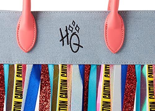Loungefly x Birds of Prey Harley Quinn Caution Tape Fringe Crossbody Bag (One Size, Clear/Multi)