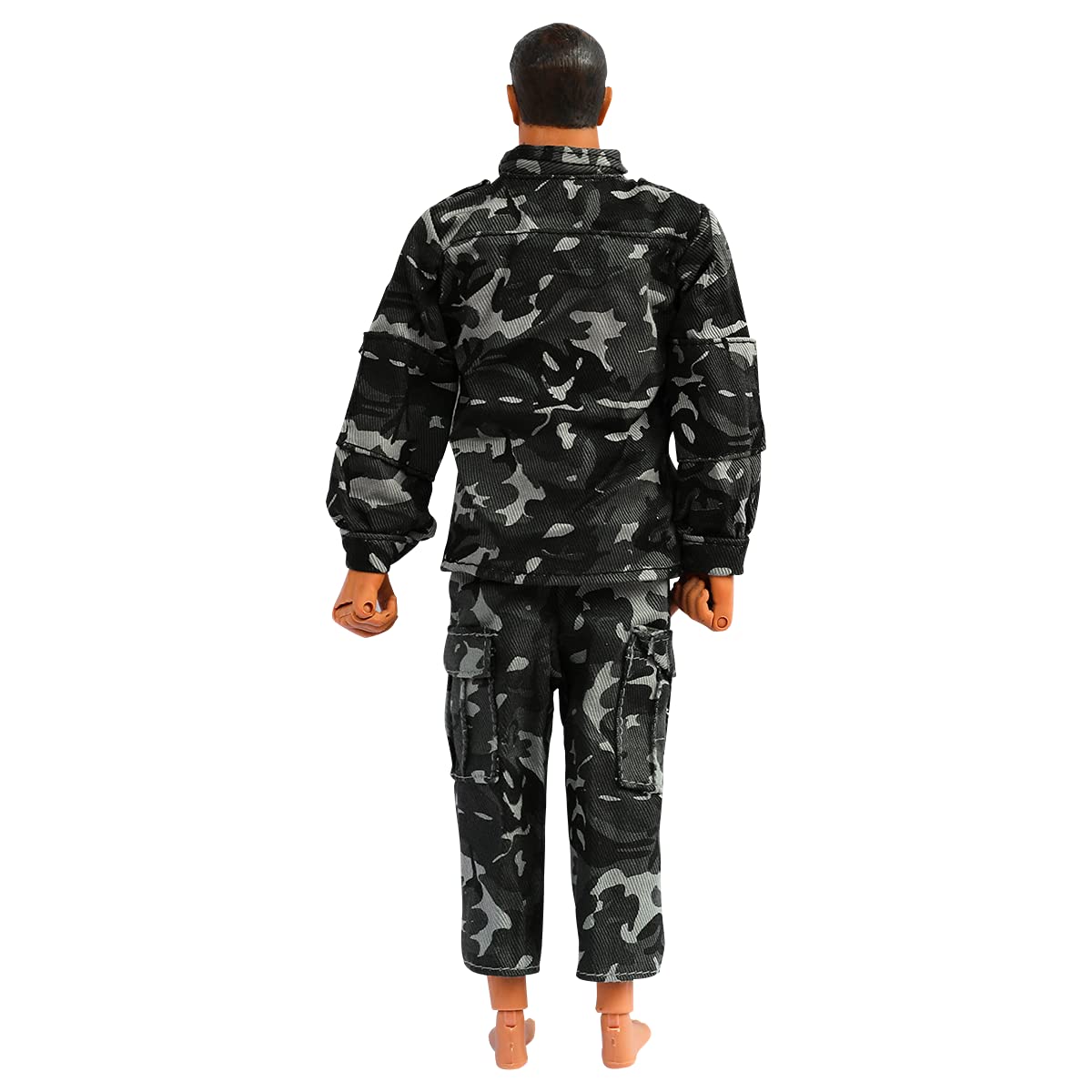 EBCO 2Pcs 1/6 Scale Tiger Strip Camo Military & Woodland Camouflage Suit for 12" Male Military Action Figure Body