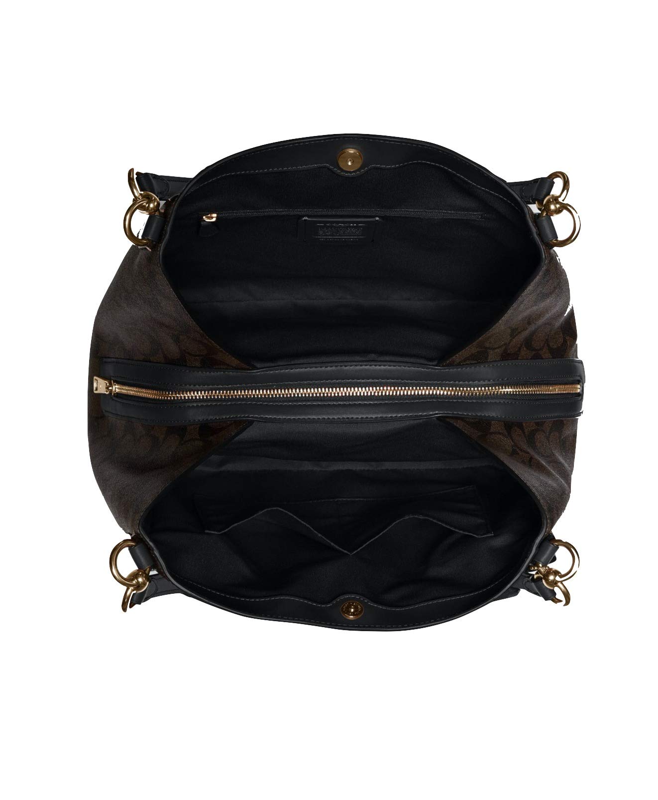 Coach Pebble Leather Hallie Shoulder Bag (IM/Brown/Black)