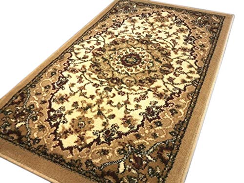 Bellagio Traditional Oriental Door Mat Design 401 Ivory (24 Inch X 40 Inch)