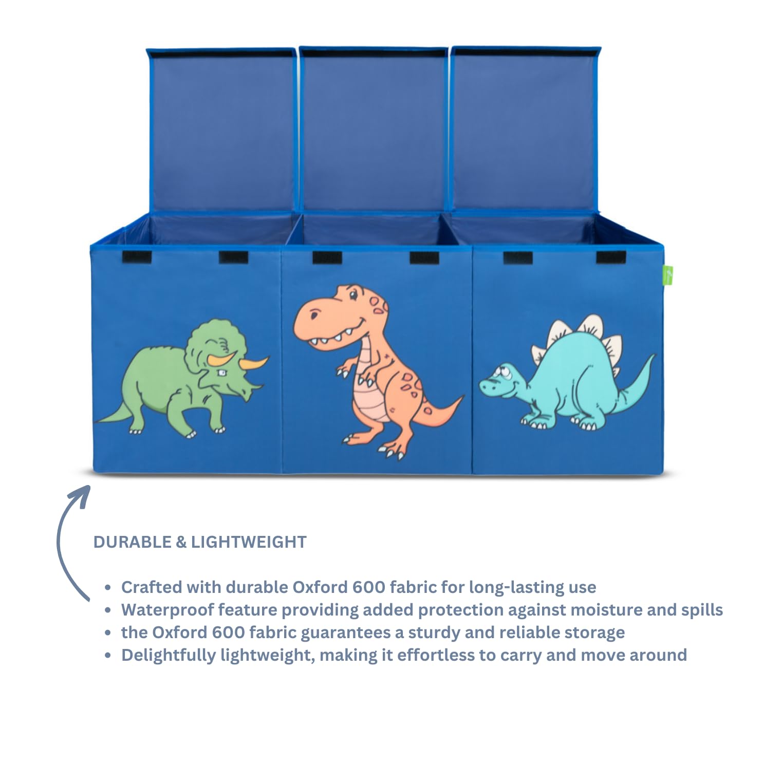 Ethiques Blue(Custom Dinosaur)Collapsible Large toy chest,40X16X14,Storage compartments with Lids