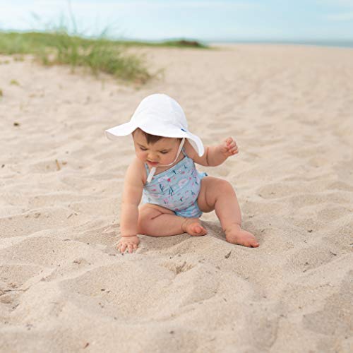 i play. Baby Brim Sun Protection Hat, White, 0-6 Months