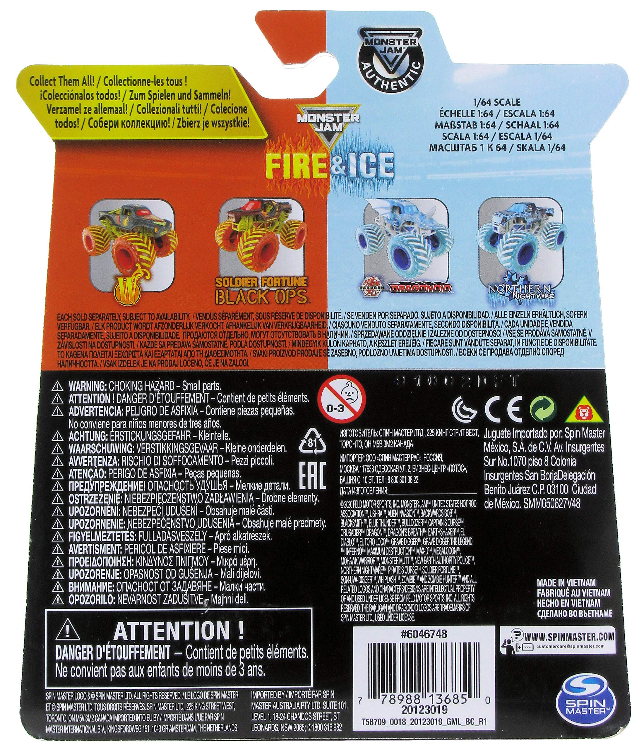 Monster Jam 2020 Fire & Ice Exclusive Dragonoid Ice 1:64 Scale Diecast by Spin Master