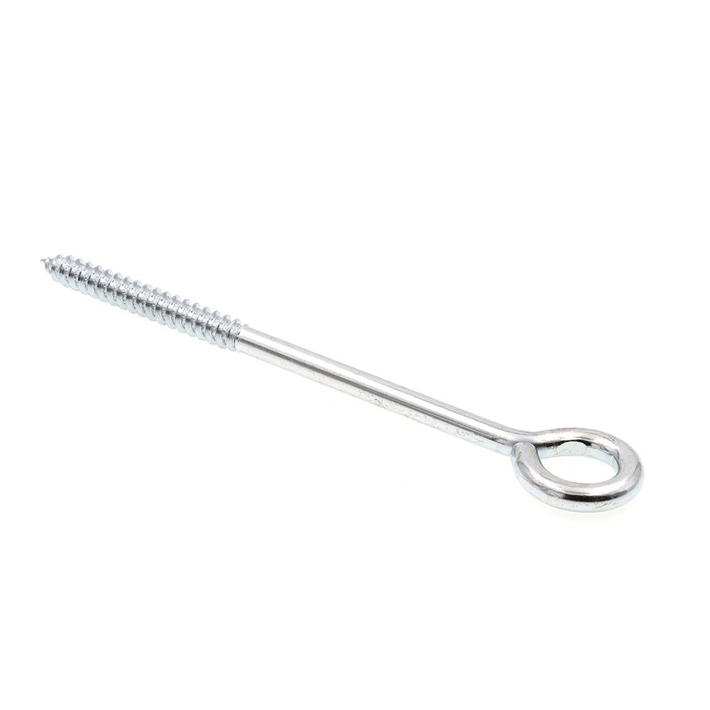 Prime-Line 9067960 Screw Eye, Lag Thread, 3/8 in X 8 in, Zinc Plated Steel, Pack of 10