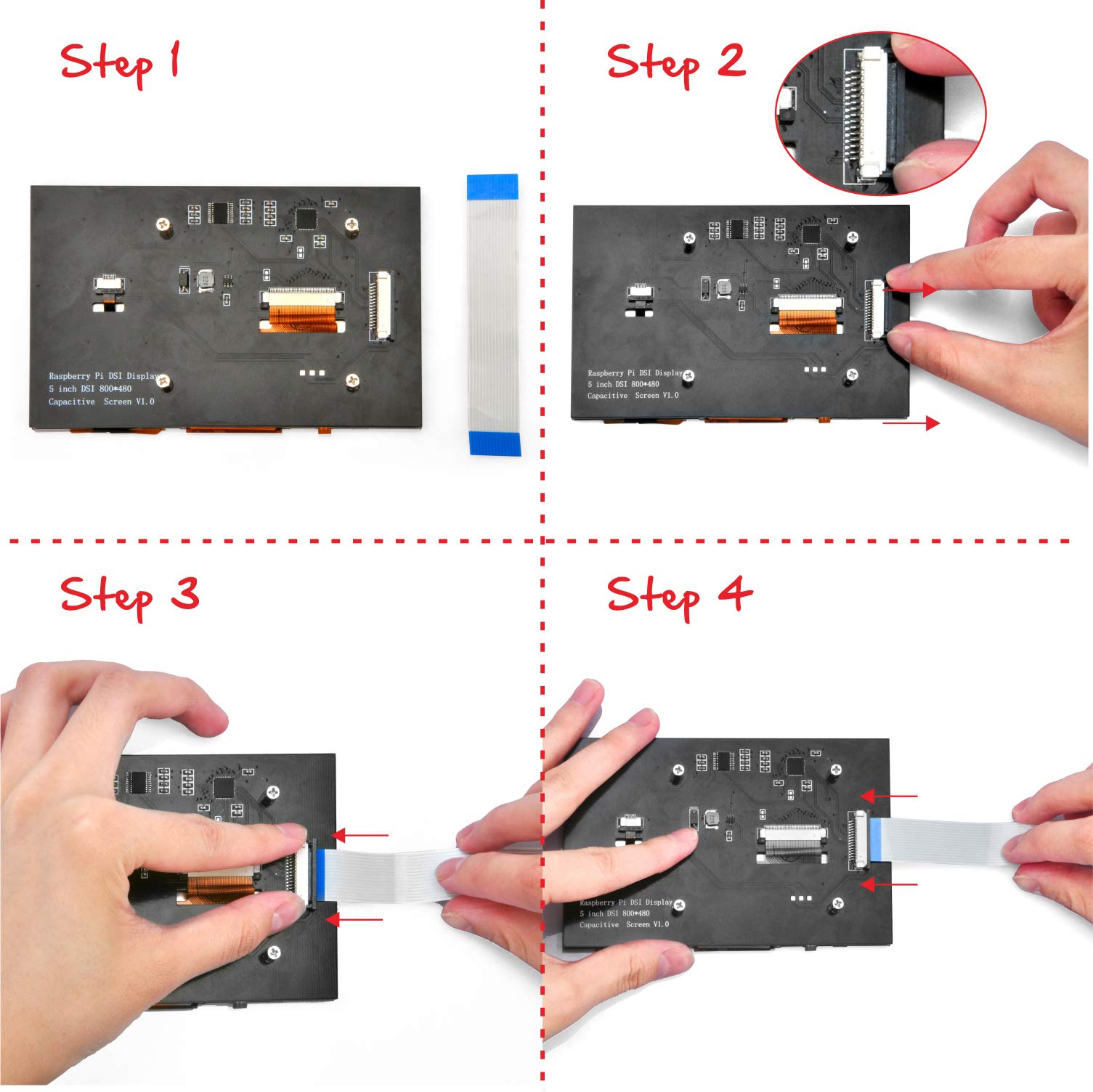 OSOYOO 5 Inch DSI Touch Sceen Capacitive LCD Display 800x480 for Raspberry Pi 4 B 3 Model B+ 2 Plug and Play Monitor Compatible with Raspbian Ubuntu Kali RetroPie Windows 10 IOT
