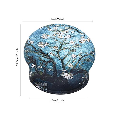 Mouse Pads for Computers Van Gogh Ergonomic Memory Foam Nonslip Wrist Support-Lightweight Rest Mousepad for Office,Gaming,Computer, Laptop & Mac,Pain Relief,at Home Or Work