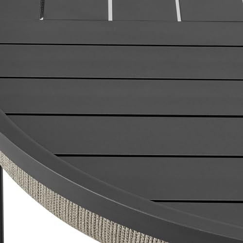 Armen Living Zella Modern Outdoor Patio Aluminum Metal Coffee Table, Charcoal